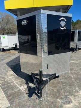 Diamond Cargo 5x12 SA Trailer - Black, Ramp, Side Door - Snapper Trailers