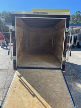 Diamond Cargo 5x12 SA Trailer - Black, Ramp, Side Door - Snapper Trailers