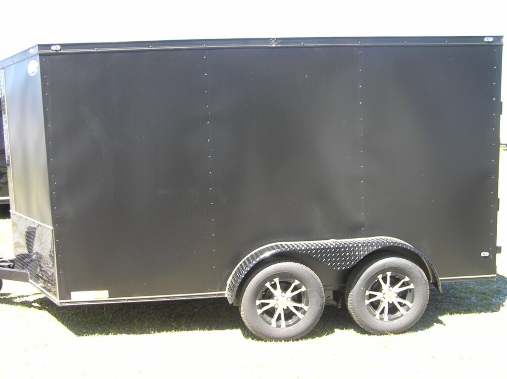 Diamond Cargo 7x12 TA Trailer - Matte Black, Ramp, Side Door, Extra ...
