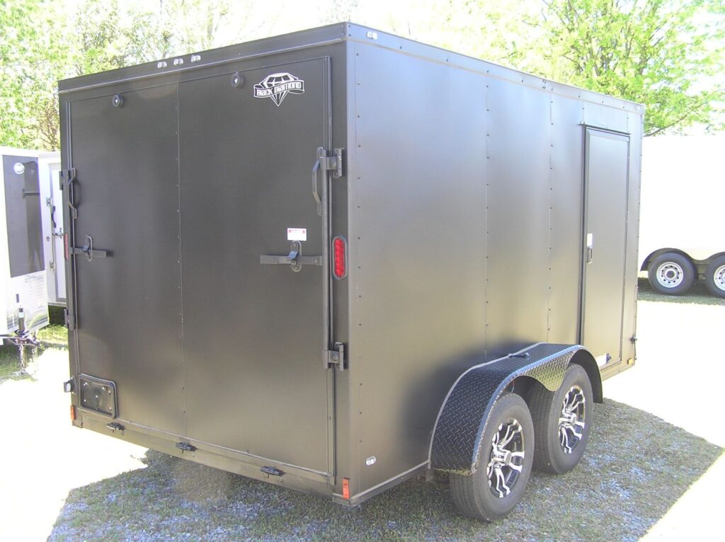 Diamond Cargo 7x12 TA Trailer - Matte Black, Ramp, Side Door, Extra ...