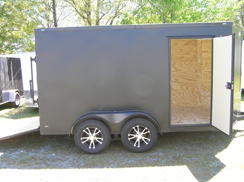 Diamond Cargo 7x12 TA Trailer - Matte Black, Ramp, Side Door, Extra ...