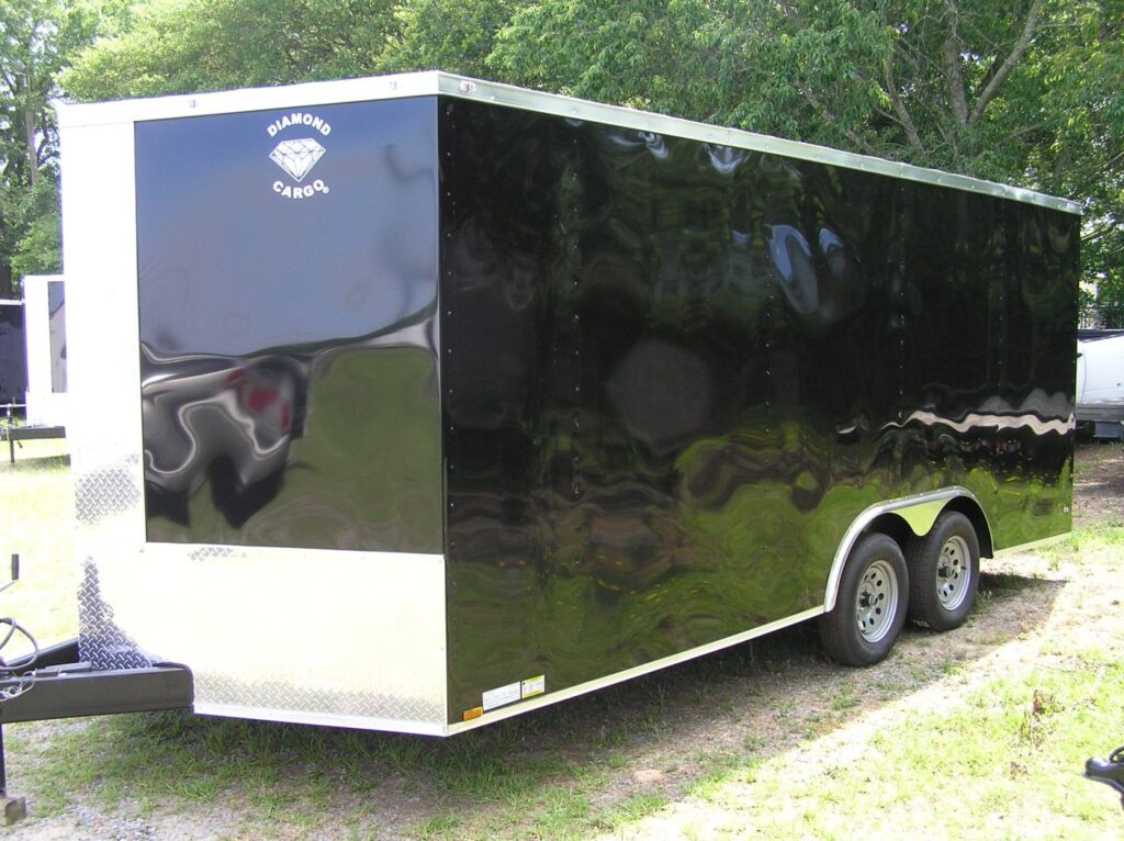 Diamond Cargo 8.5x18 TA Trailer - Black, Ramp, Side Door, D-Rings - Snapper Trailers
