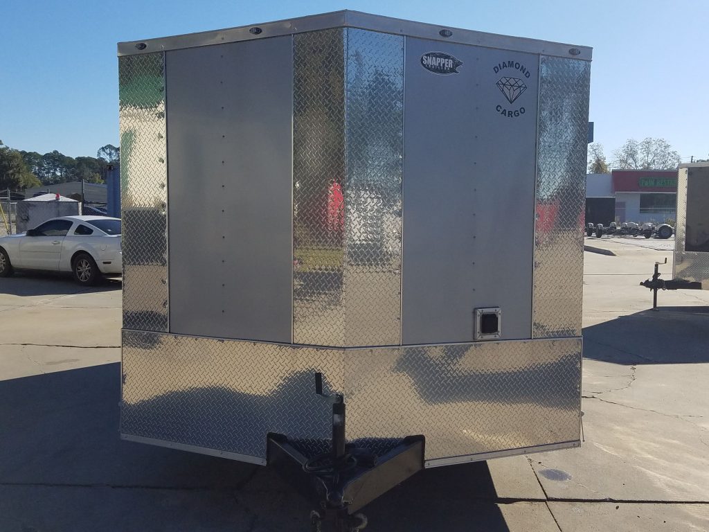 8.5×18 TA Trailer – SilverBlack, Ramp, Two Side Doors, D-Rings ...