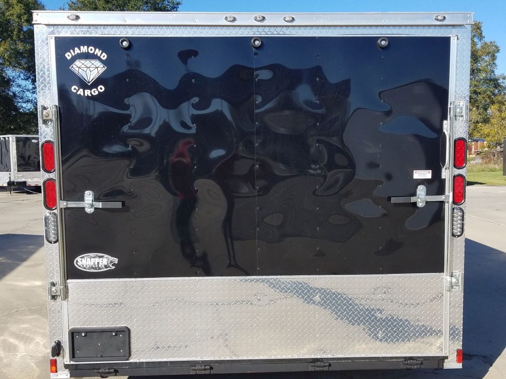 8.5×18 TA Trailer – SilverBlack, Ramp, Two Side Doors, D-Rings ...