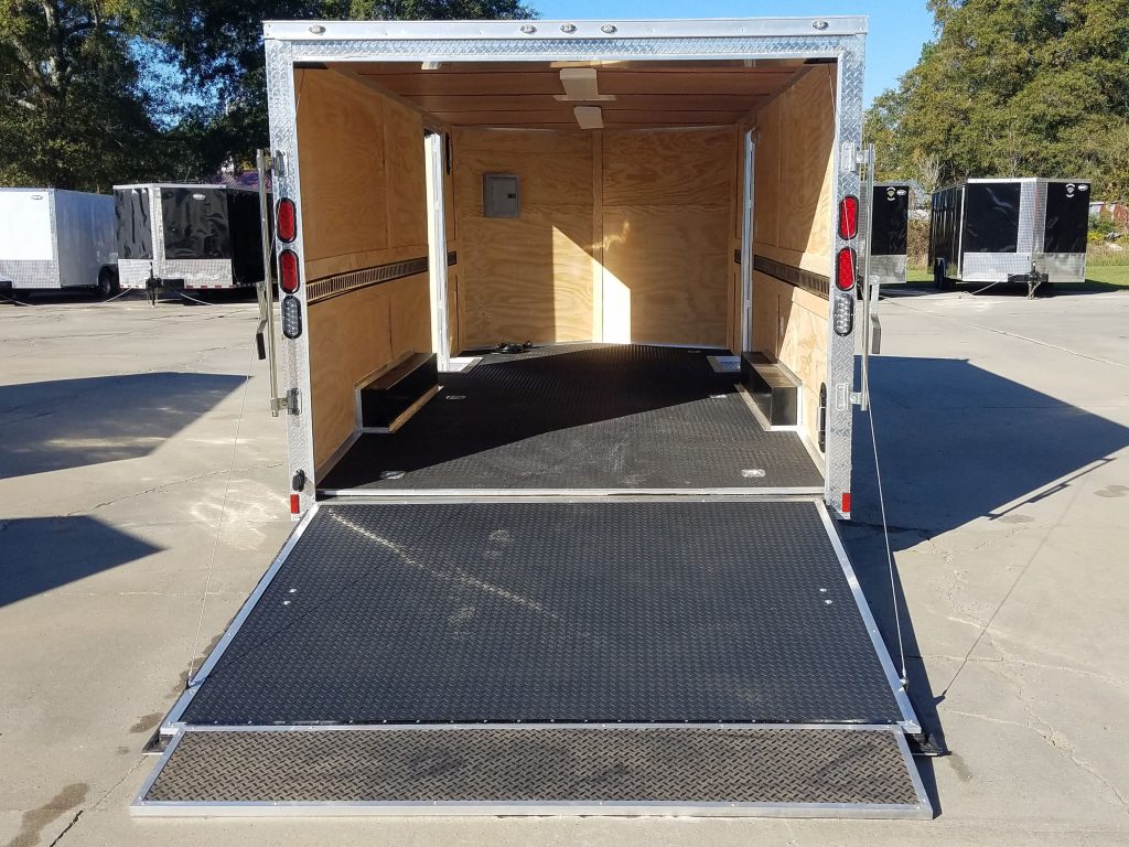 8.5×18 TA Trailer – SilverBlack, Ramp, Two Side Doors, D-Rings ...
