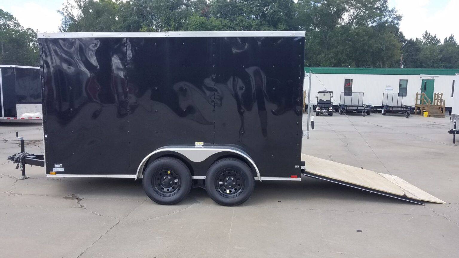 Quality Cargo 7x12 TA Trailer - Black, Ramp, Side Door, Extra Height, Transition Flap - Snapper ...