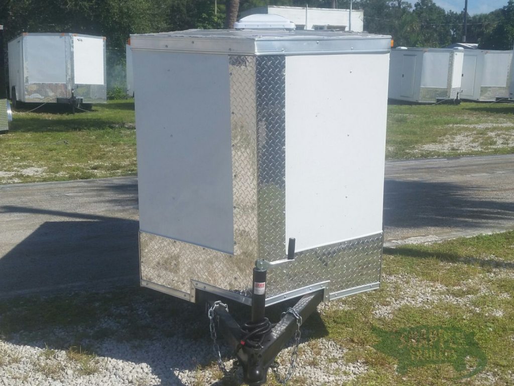 South Georgia Cargo 4x8 SA Trailer - White, Single Door, Side Door, and ...