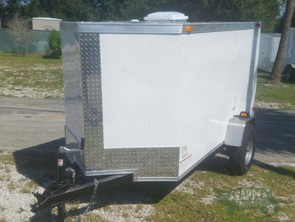 South Georgia Cargo 4x8 SA Trailer - White, Single Door, Side Door, and ...