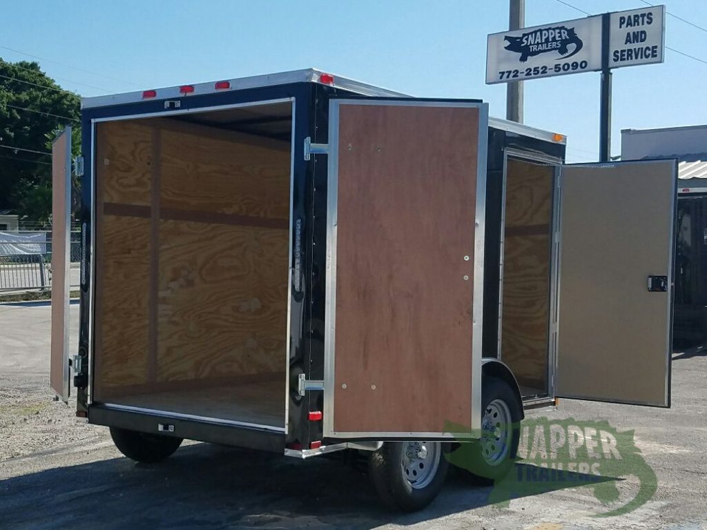 Quality Cargo 6x10 TA Trailer - Black, Double Abrn Doors, Side Door, Extra Height - Snapper Trailers