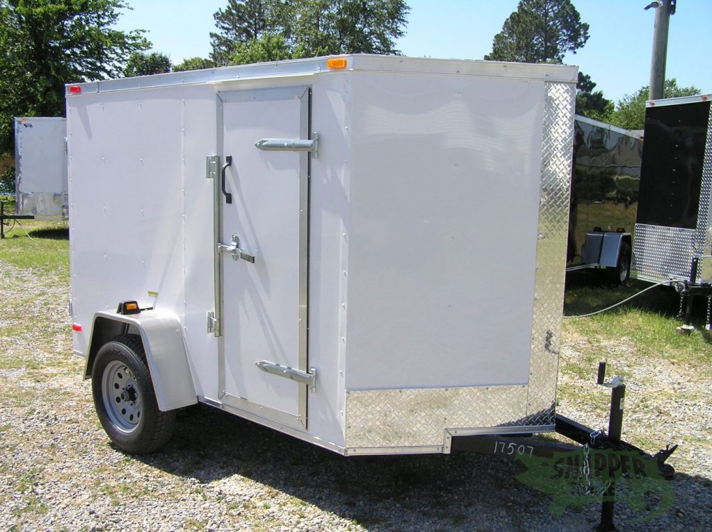 South Georgia Cargo 5x8 SA Trailer - White, Double Doors, Side Door ...