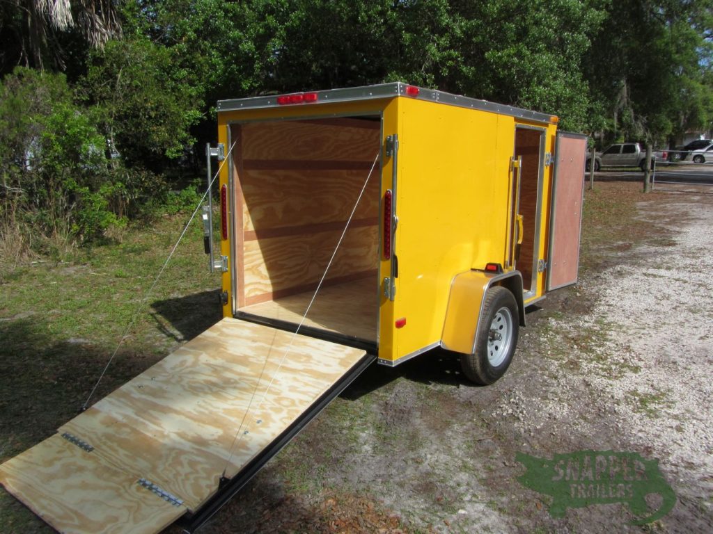 South Georgia Cargo 5x8 SA Trailer - Yellow, Ramp, Side Door - Snapper ...