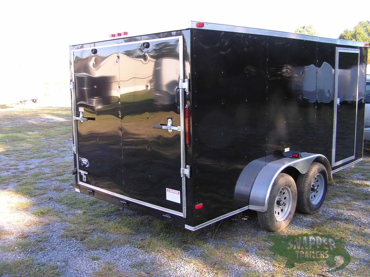 7x14 TA Trailer - BlacK, Ramp, Side Door | Snapper Trailers