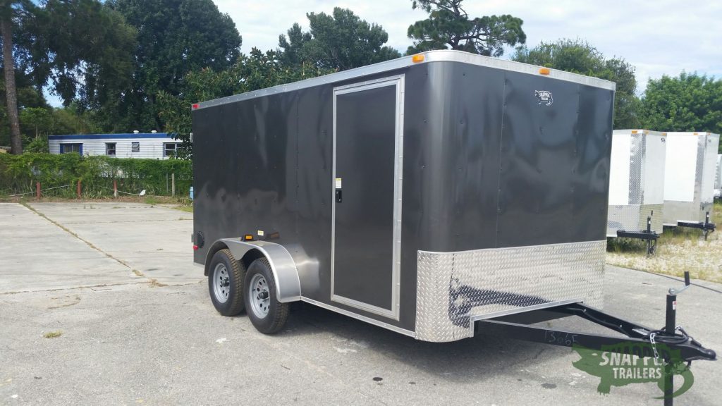 South Georgia Cargo 7x14 TA Trailer - Charcoal Gray, Double Doors, Side ...