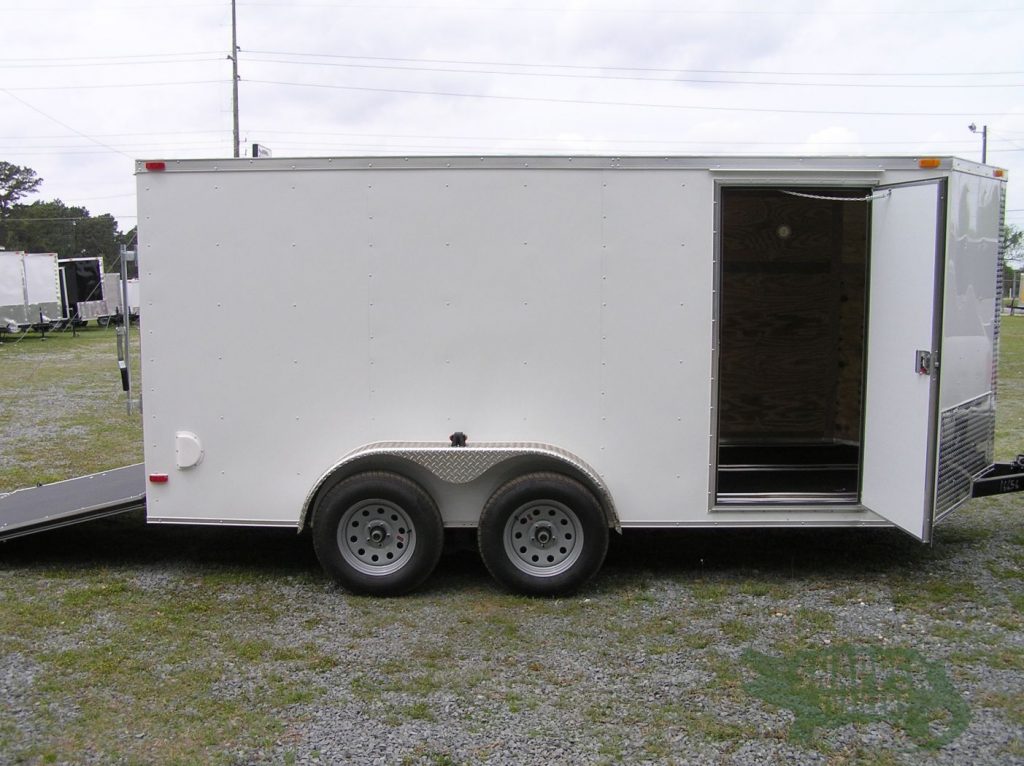 South Georgia Cargo Custom 7x14 TA Trailer - White, Ramp, Side Door ...