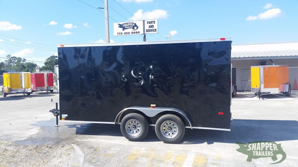 Freedom Trailers 8.5x14 TA Trailer - Black, Ramp, Side Door, D-Rings ...
