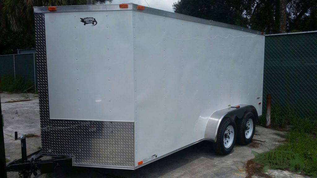 Freedom Trailers 7x14 TA Trailer - White, Ramp, Side Door, Extra Height ...