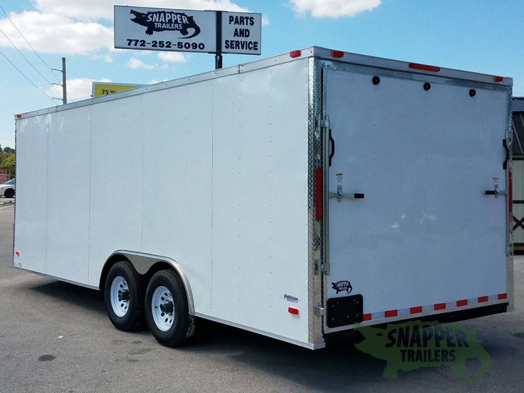 Freedom Trailers 8.5x20 TA Trailer - White, Ramp, Side Door, 5K Axles ...