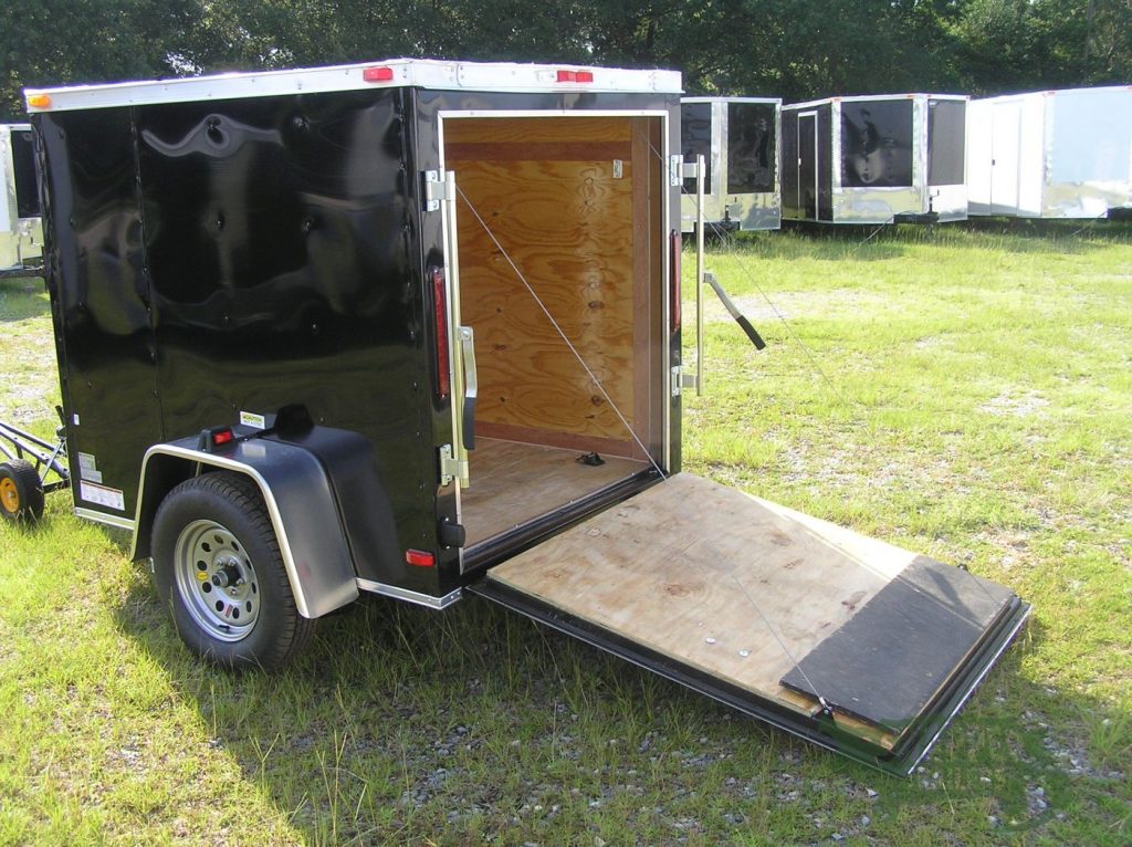 South Georgia Cargo 5x6 SA Trailer - Black, Ramp - Snapper Trailers