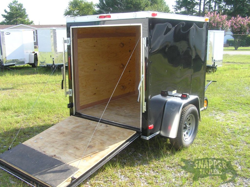 South Georgia Cargo 5x6 SA Trailer - Black, Ramp - Snapper Trailers