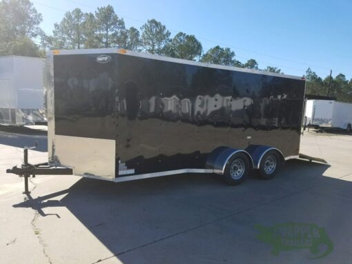 South Georgia Cargo 7x16 TA Trailer - Black, Ramp, Side Door, Split ...