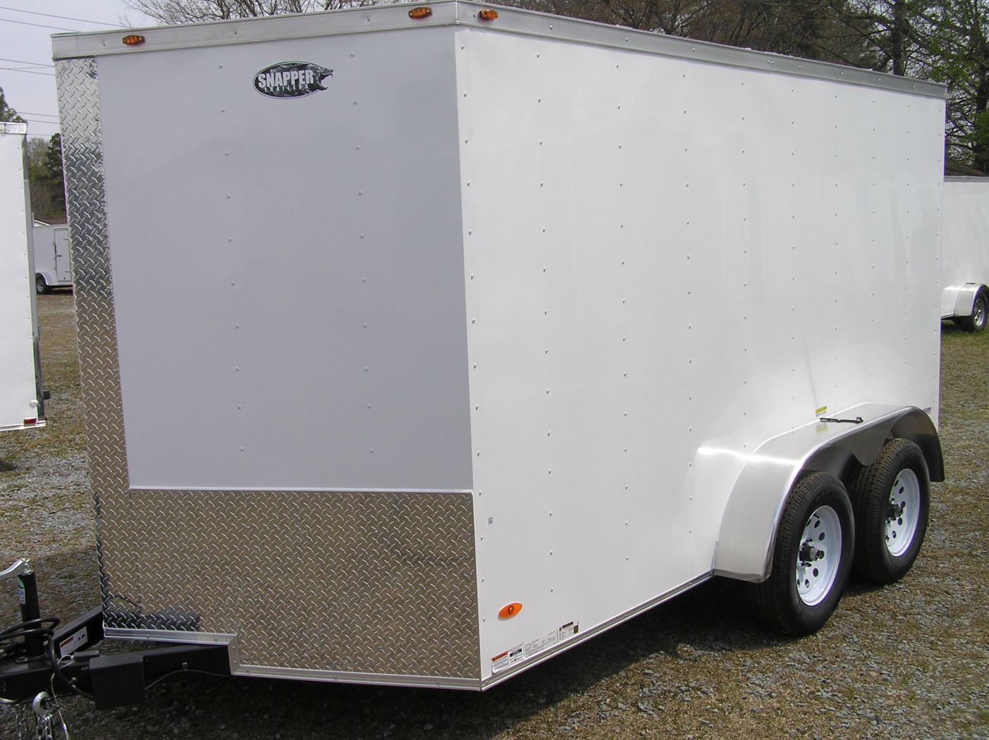 Freedom Trailers 7×18 TA Trailer – White, Ramp, Side Door, Extra Height ...