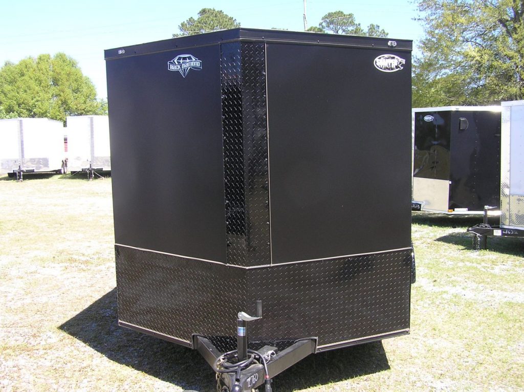 7×12 TA Trailer – Matte Black, Ramp, Side Door, Extra Height, Blackout ...