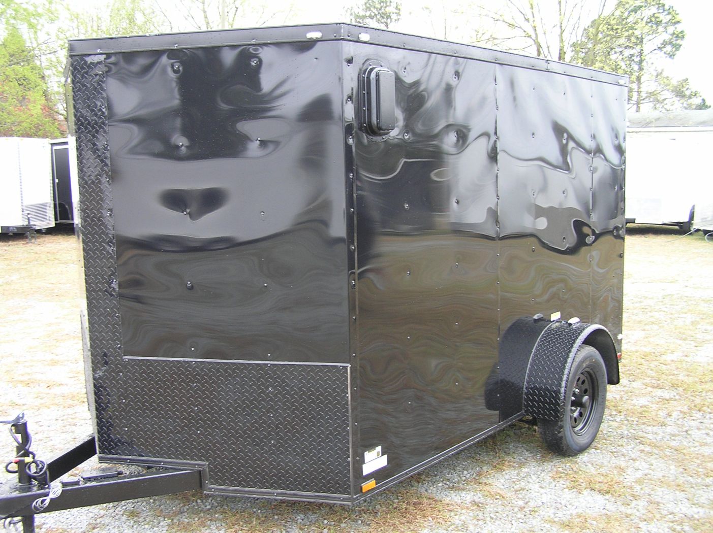 7×16 TA Trailer – White, Ramp, Side Door, Flat Front – Snapper Trailers