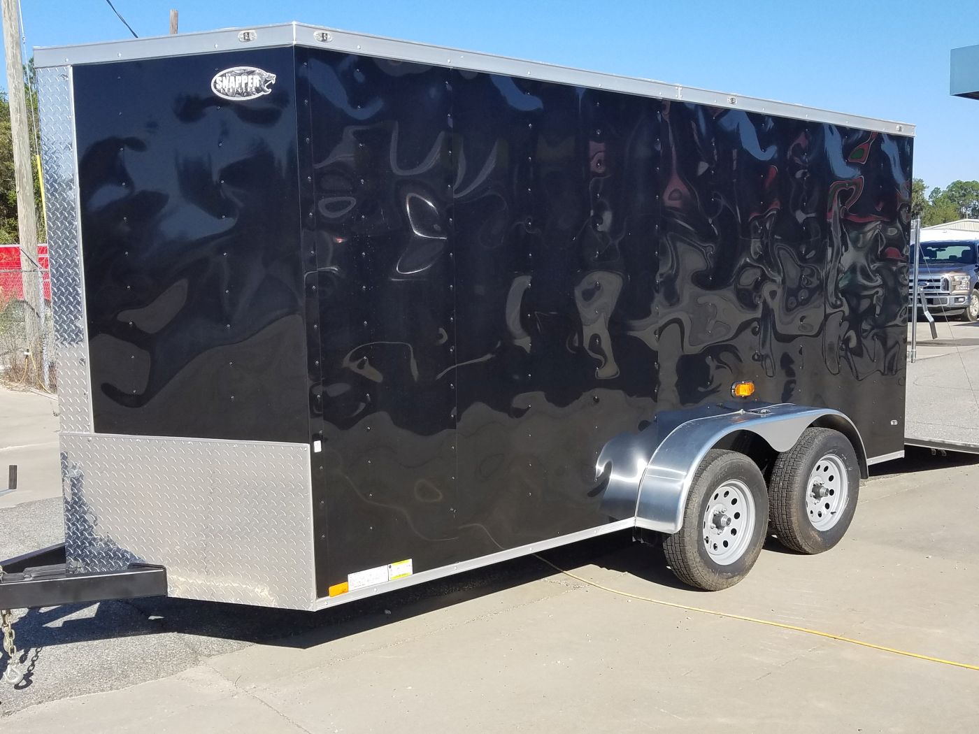 7×14 TA Trailer – Charcoal Gray, Double Doors, Side Door, Flat Front – Snapper Trailers
