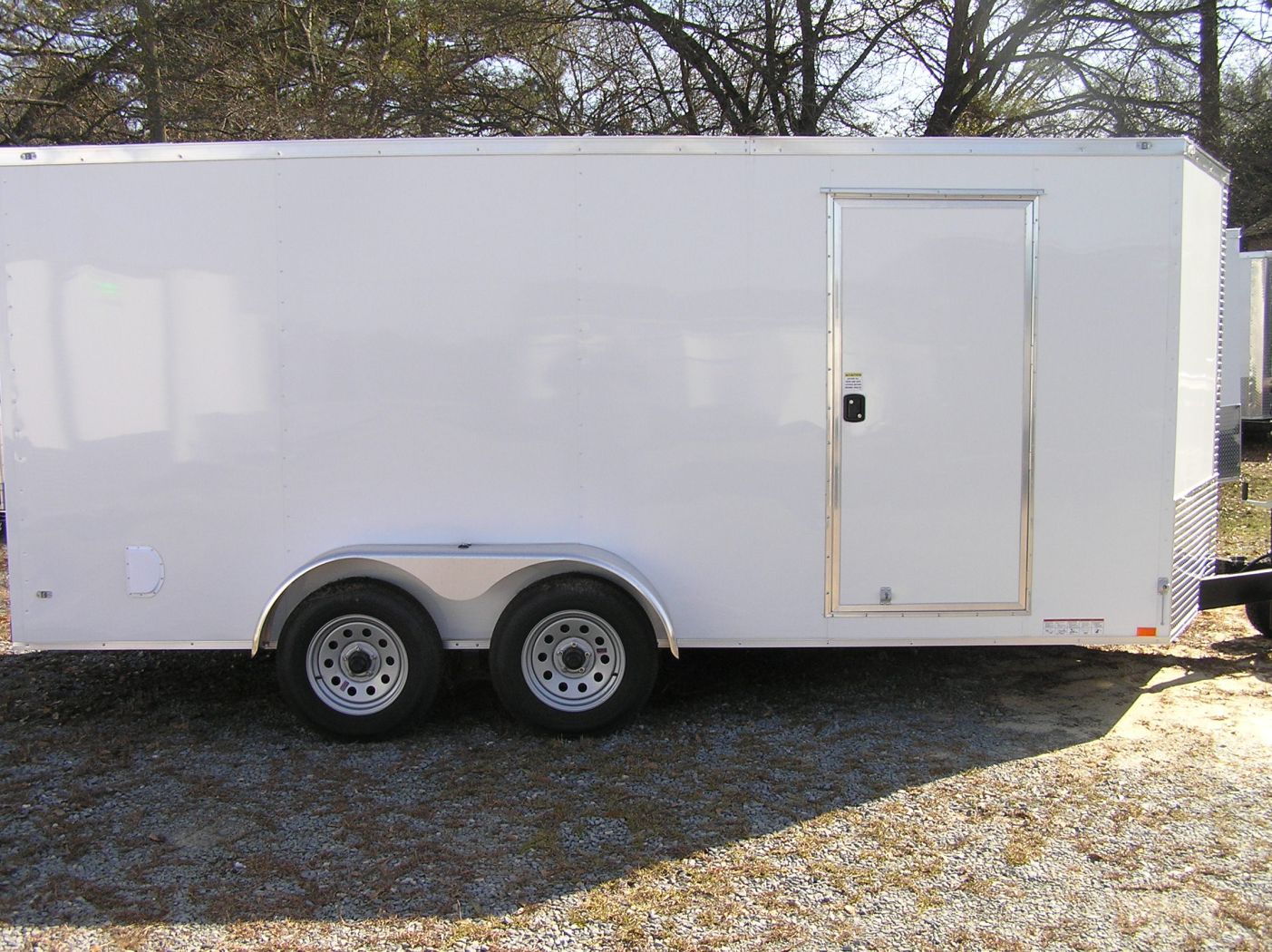 7x16 TA Trailer - White, Ramp, Side Door, Extra Height, Insulated ...